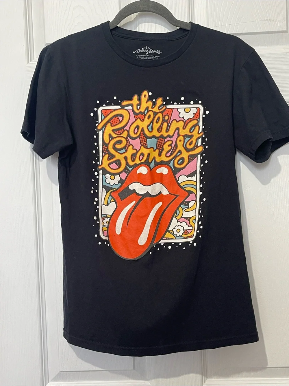 the Rolling Stones | Tops | The Rolling Stones Black Tee With White ...